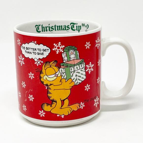 Garfield | Dining | Vintage Garfield Christmas Tip No 2 Coffee Mug Cup ...